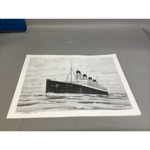 Unbranded | Art | Uss Aquitania Ship Art Print 6x12 Signed In 218 ...